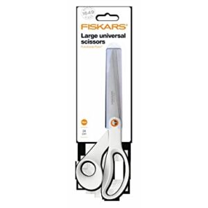 Fiskars Universal Scissors, Total Length: 24 cm, Quality Steel/Synthetic Material, Functional Form, White, 1020414