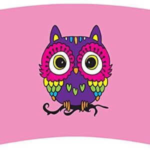 Mugzie Pink Owl Travel Mug with Insulated Wetsuit Cover, 16 oz, Multicolor