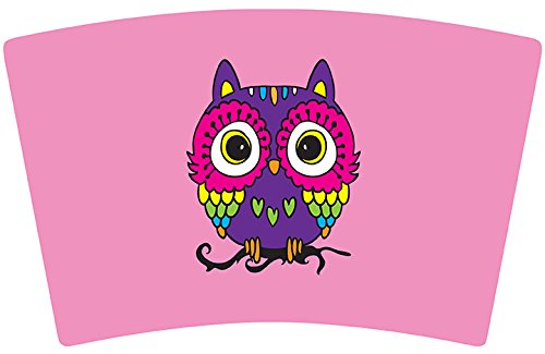 Mugzie Pink Owl Travel Mug with Insulated Wetsuit Cover, 16 oz, Multicolor