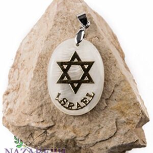 Star of David Pearl Pendant Mother of Pearl Israel Magen David Amulet Jerusalem