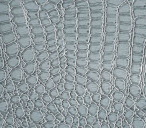 Vinyl Fabric Crocodile Gray Fake Leather Upholstery / 54" Wide/Sold by The Yard