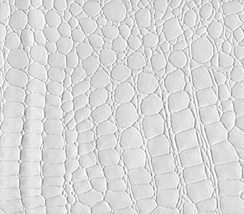 Vinyl Fabric Crocodile White Fake Leather Upholstery / 54" Wide/Sold by The Yard