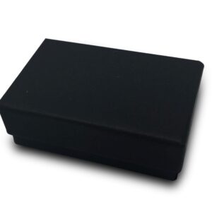 The Display Guys – Cardboard Jewelry Boxes With Cotton – 100 Pack – Matte Black – #21 (2 5/8" x 1 5/8" x 1")