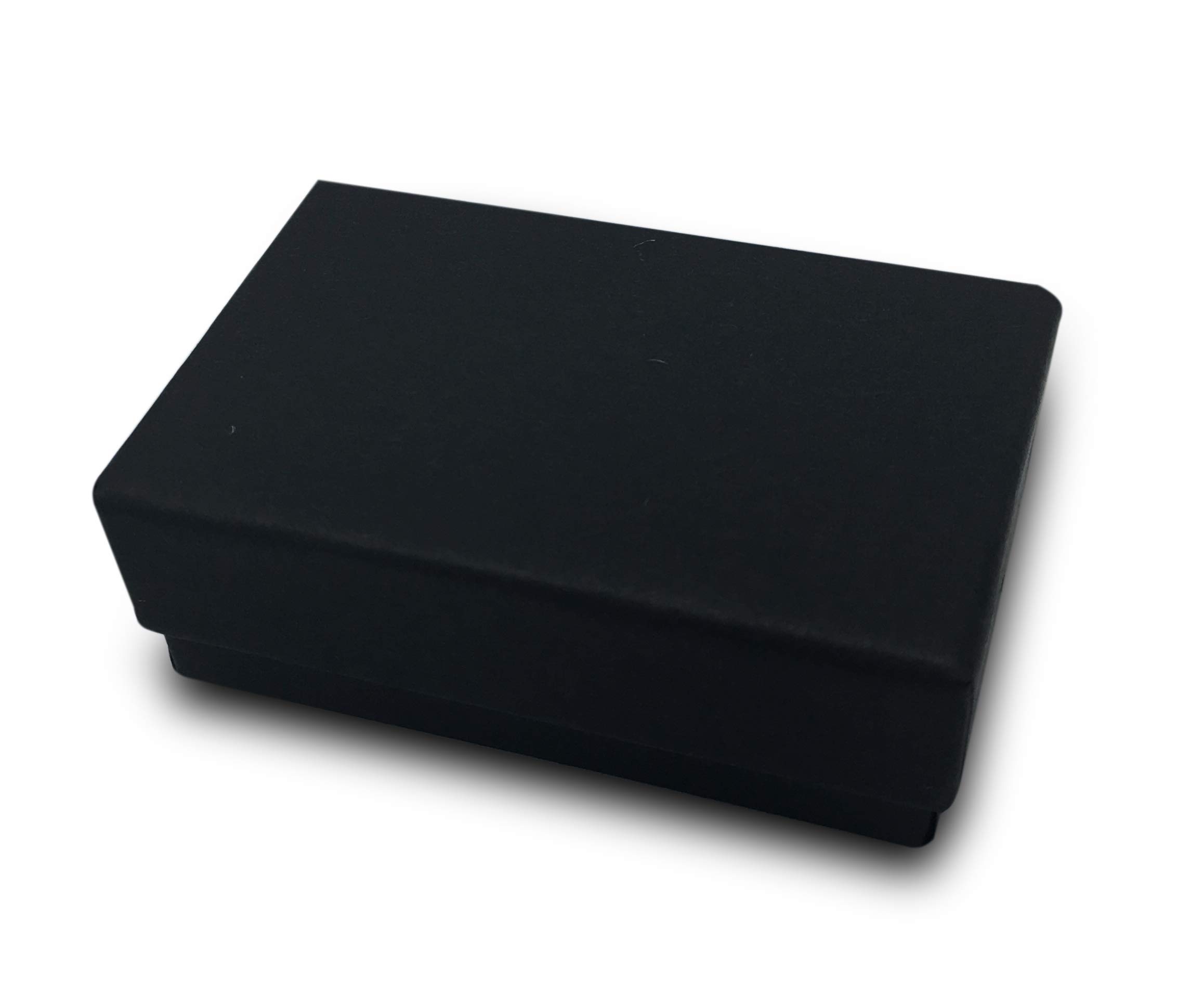 The Display Guys – Cardboard Jewelry Boxes With Cotton – 100 Pack – Matte Black – #21 (2 5/8" x 1 5/8" x 1")