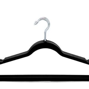 Jeronic Ultra Thin Non-Slip Velvet Clothes Hanger, Pack of 50, Black