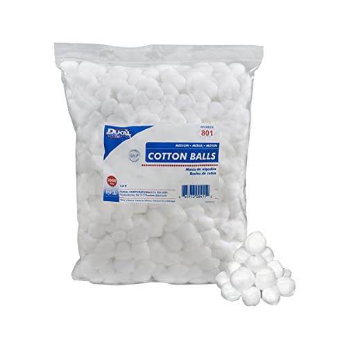 Dukal 801 Cotton Balls, Non Sterile, Medium, White (Pack of 4000)