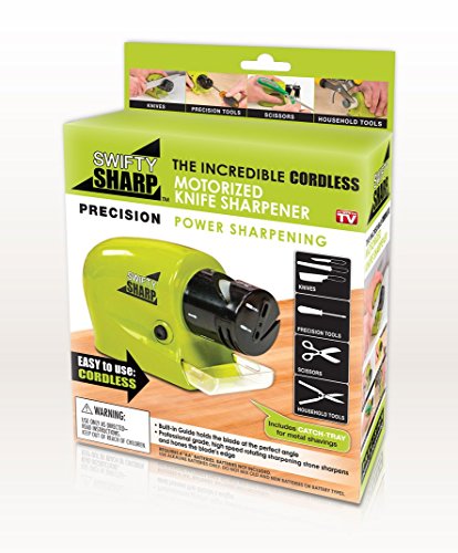 Swifty Sharp Cordless, Motorized Knife Blade Sharpener, reg, Green