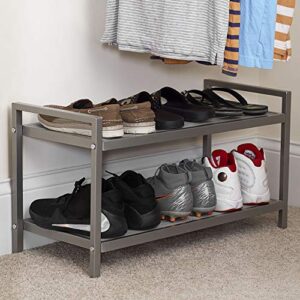 Household Essentials, Nickel 2 Tier Metal Mesh Shoe Rack