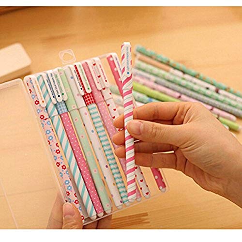 yansanido Office Supplies Kawaii Cute Pens, 10 Pack 0.38mm Colored Pens Gel Pens Fine Point For College Pen Work School Art (A)