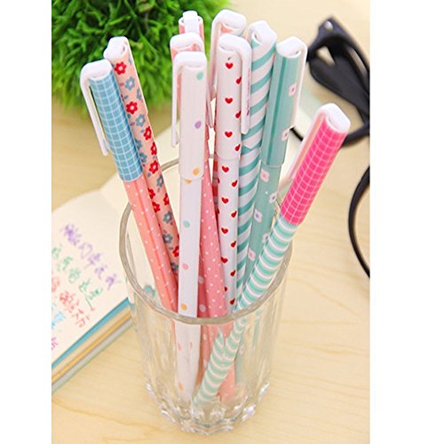 yansanido Office Supplies Kawaii Cute Pens, 10 Pack 0.38mm Colored Pens Gel Pens Fine Point For College Pen Work School Art (A)