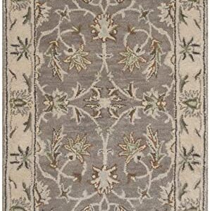 SAFAVIEH Heritage Collection Accent Rug - 2' x 3', Grey & Beige, Handmade Traditional Oriental Wool, Ideal for High Traffic Areas in Entryway, Living Room, Bedroom (HG863A)