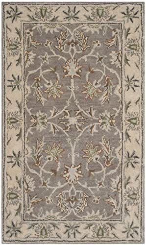 SAFAVIEH Heritage Collection Accent Rug - 2' x 3', Grey & Beige, Handmade Traditional Oriental Wool, Ideal for High Traffic Areas in Entryway, Living Room, Bedroom (HG863A)