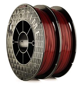 tiertime up fila premium pla 3d printer filament, low odor, consistent 1.75mm diameter,1kg (500g×2 spools), burgundy red c-22-09