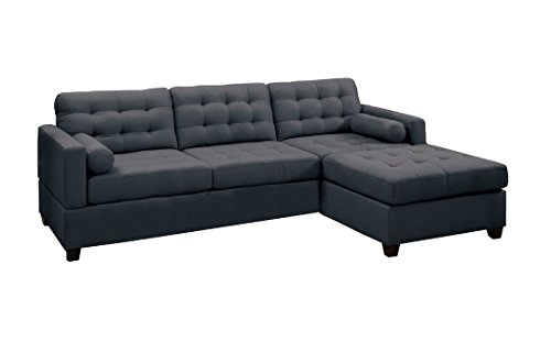 Poundex Sofas, Slate Black