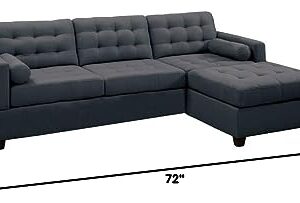 Poundex Sofas, Slate Black