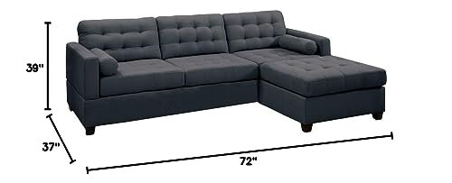 Poundex Sofas, Slate Black