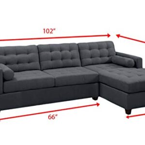 Poundex Sofas, Slate Black