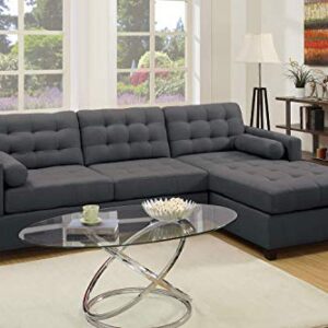 Poundex Sofas, Slate Black