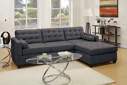 Poundex Sofas, Slate Black