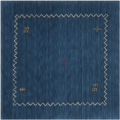 SAFAVIEH Himalaya Collection 8' Square Blue HIM583A Handmade Premium Wool Area Rug