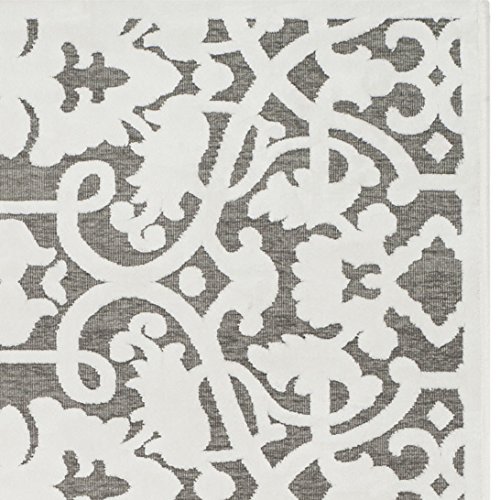 SAFAVIEH Paradise Collection Accent Rug - 3'1" x 4'7", Ivory & Dark Grey, Modern Viscose Design, Ideal for High Traffic Areas in Entryway, Living Room, Bedroom (PARB636C)