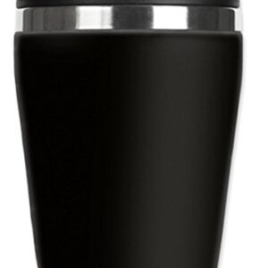 Mugzie Mini Travel Mug with Insulated Wetsuit Cover, 12 oz, Black