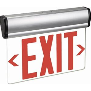 kaito led edge-lit exit sign with backup rechargeable battery and adjustable panel, ul listed