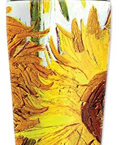 Mugzie "Van Gogh: Sunflowers" Stainless Steel Travel Mug with Insulated Wetsuit Cover, 20 oz, Black