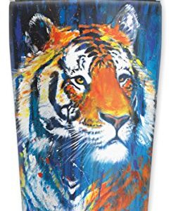 Mugzie "Tiger" Stainless Steel Travel Mug with Insulated Wetsuit Cover, 20 oz, Black