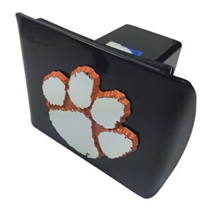 amg clemson metal emblem (chrome with orange trim) on black metal hitch cover