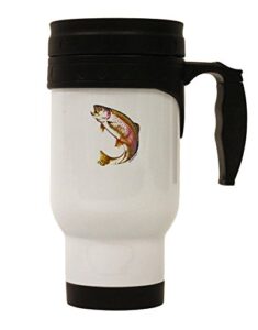 tooloud rainbow trout stainless steel 14oz travel mug