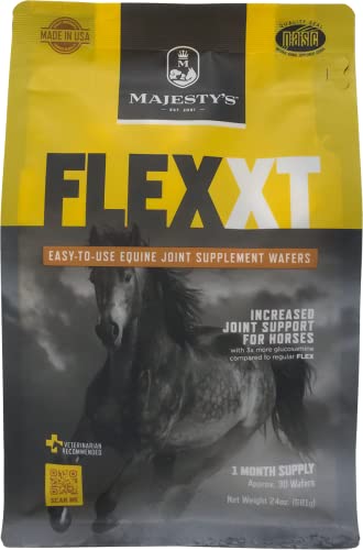 Majesty's Flex XT Wafers - Superior Horse / Equine Joint Support With Increased Supplement Levels - Glucosamine, MSM, Yucca, Vitamin C - 30 Count (1 Month Supply)