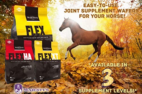 Majesty's Flex XT Wafers - Superior Horse / Equine Joint Support With Increased Supplement Levels - Glucosamine, MSM, Yucca, Vitamin C - 30 Count (1 Month Supply)