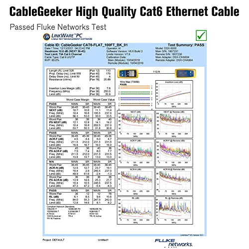 Cat 6 Ethernet Cable 100 ft, Indoor&Outdoor, High Speed Flat Internet Network Cable - Cat6 Ethernet Patch Cable Long - Black Computer LAN Cable + Free Cable Clips and Straps