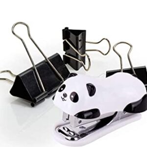 1 Pack Mini Panda Desktop Stapler for 10 Sheets Capacity with 1000 Pcs No.10 Staples for Paper Clips Staplers for Desk for Friends and Children(Panda)