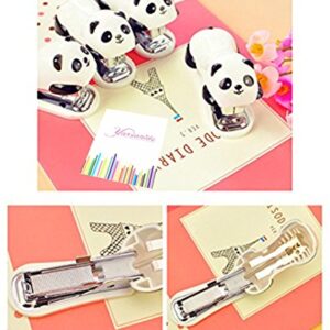 1 Pack Mini Panda Desktop Stapler for 10 Sheets Capacity with 1000 Pcs No.10 Staples for Paper Clips Staplers for Desk for Friends and Children(Panda)