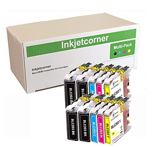 Inkjetcorner Compatible Ink Cartridges Replacement for LC203 LC203XL for use with MFC-J460DW MFC-J480DW MFC-J485DW MFC-J680DW MFC-J880DW MFC-J885DW (4 Black, 2 Cyan, 2 Magenta, 2 Yellow, 10-Pack)