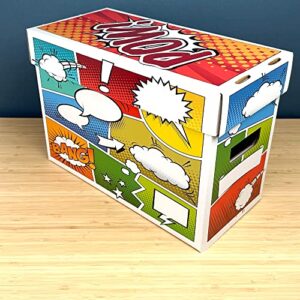 BCW Art POW! Short Comic Storage Box | Holds 150-175 Comics| Double-Walled Corrugated Cardboard | (1-Pack)