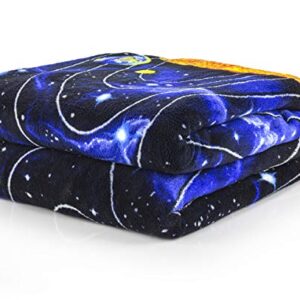 Dawhud Direct Solar System Fleece Blanket for Bed, 50" x 60" Space Fleece Throw Blanket for Boys, Men, Unisex and Kids - Super Soft Plush Planetary Blanket Throw Fleece Blanket for Planet Lovers