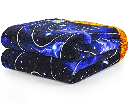 Dawhud Direct Solar System Fleece Blanket for Bed, 50" x 60" Space Fleece Throw Blanket for Boys, Men, Unisex and Kids - Super Soft Plush Planetary Blanket Throw Fleece Blanket for Planet Lovers