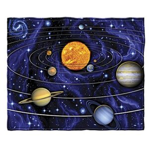 Dawhud Direct Solar System Fleece Blanket for Bed, 50" x 60" Space Fleece Throw Blanket for Boys, Men, Unisex and Kids - Super Soft Plush Planetary Blanket Throw Fleece Blanket for Planet Lovers