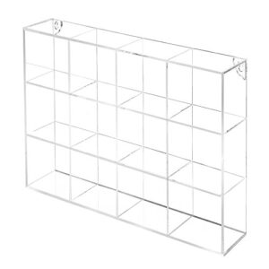 mygift wall mounted clear acrylic collectible figure display case with 12 compartments for mini toys, crystals and stone showcase shadow box shelf