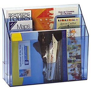 Acrimet Horizontal Triple File Folder Holder Organizer (Clear Blue Color)