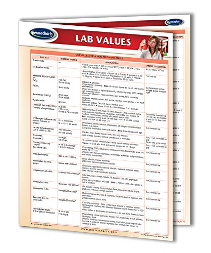 Permacharts Clinical Lab Values chart - Medical Quick Reference Guide