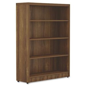 lorell chateau walnut bookshelf, 36" x 11.6" x 48.5"