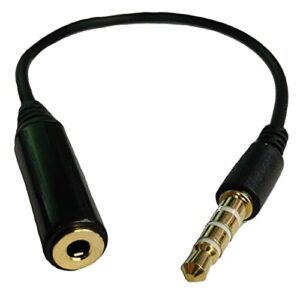 josi minea black 3.5mm male to 2.5mm female headphone audio adapter extender jack stereo or mono for apple iphone 6/6s/6+/5s/5 ipad samsung galaxy s8/s7/s6/s5 note 5/4/3 & most smartphones & tablets