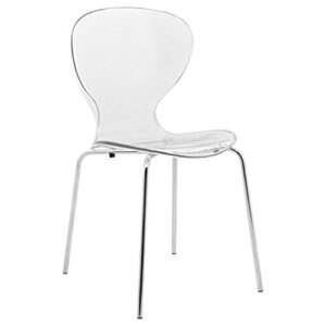 leisuremod modern oyster side chair, clear