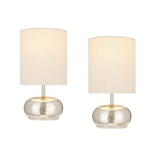 Catalina 18577-000 Modern 2-Pack Matching Mecury Glass Accent Table Lamps, 12, Classic Silver Mercury