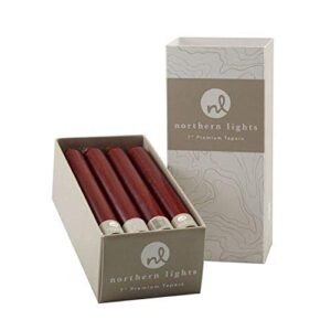 northern lights candles nlc premium tapers 12pc bordeaux 7 inch