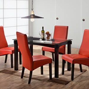 Kings Brand Furniture Upholstered Parson Chair (Set of 2), Red